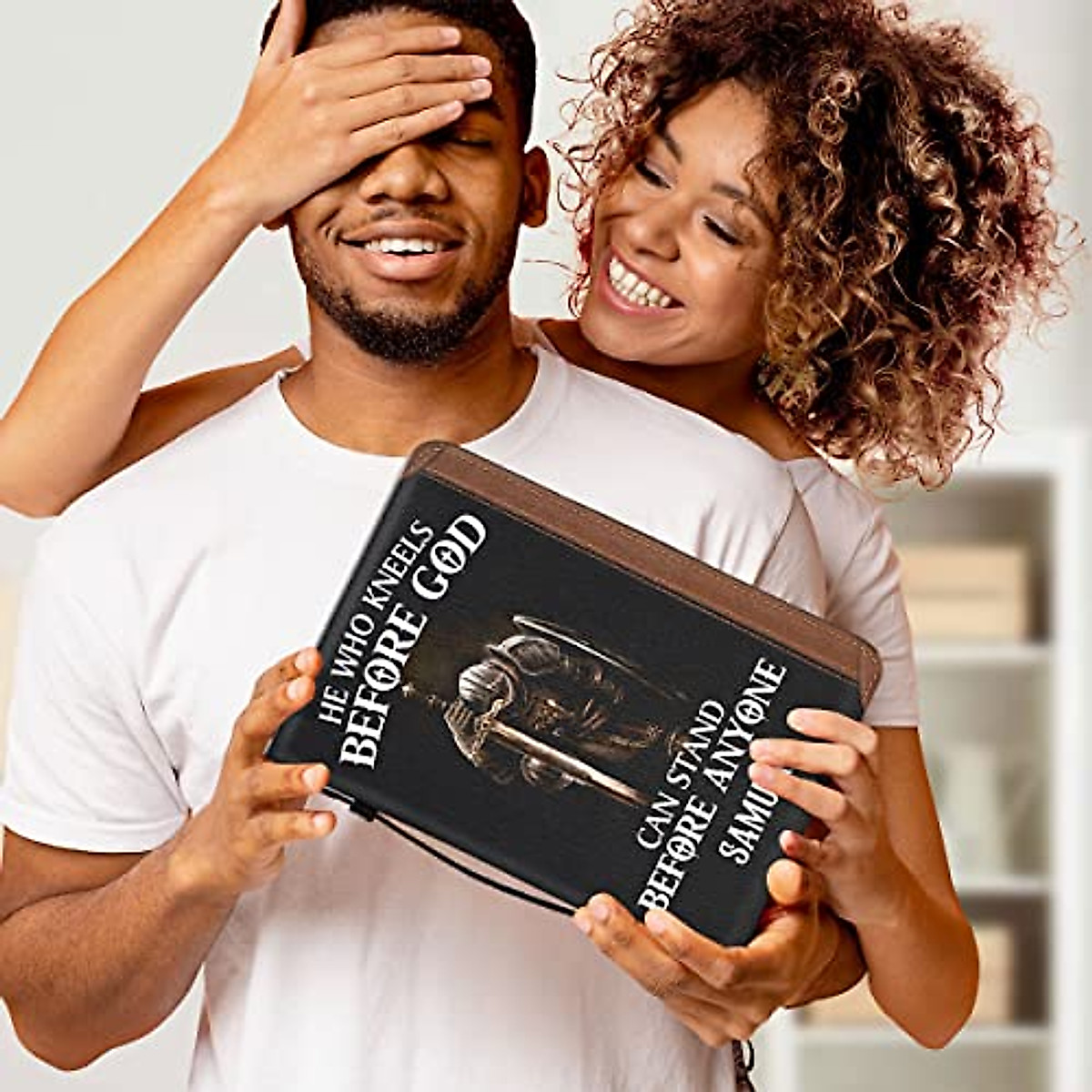 Jesuspirit Bible Case for Men - Christian Inspirational Scripture Gift, Father's Day Gifts - Personalized Leather Bible Cover for Men - Large, XLarge Size