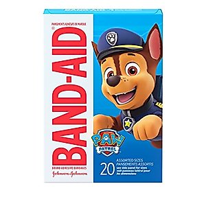 Band-Aid Brand Adhesive Bandages for First Aid, Nickelodeon PAW Patrol, Assorted, 20 ct