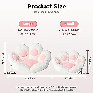 Ditucu Cat Paw Cushion Kawaii Chair Cushions 27.5 x 23.6 inch Cute Stuff Seat Pad Comfy Lazy Sofa Office Floor Pillow for Gaming Chairs Room Decor White