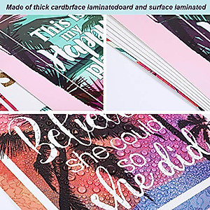 Outus Set of 9 Inspirational Prints Teen Girl Room Wall Art Flamingo Pineapple Leaf Motivational Phrases Posters Girls Bedroom Home Decorations Unframed