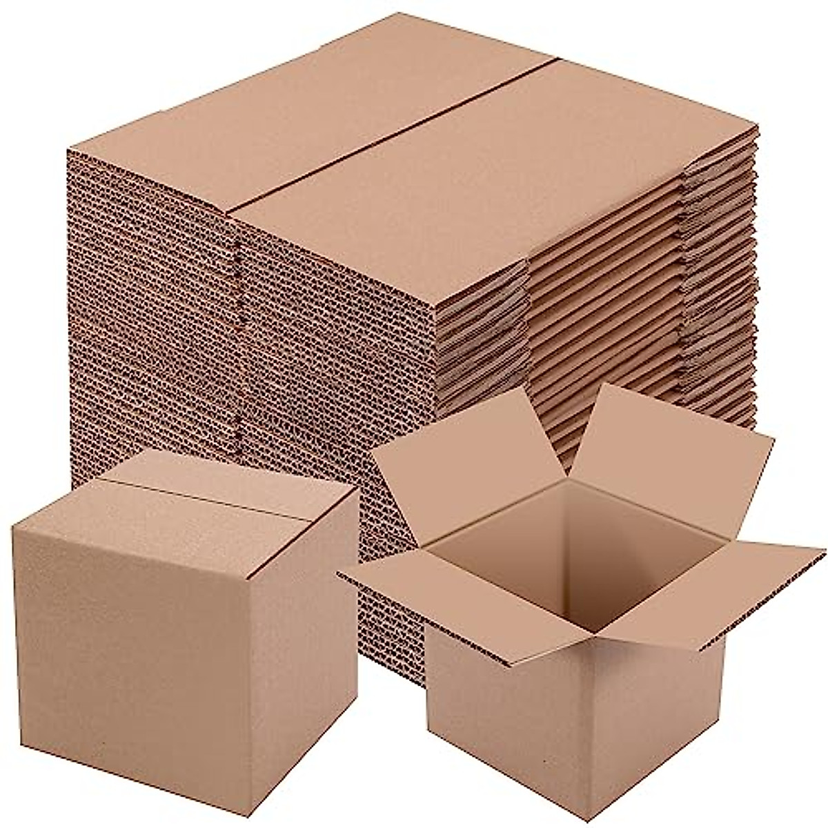 COSBAY 25 Pack Shipping Boxes 4x4x4 Inches,Small Shipping Boxes,Small Corrugated Cardboard Boxes,Cube Kraft Mailing Box,Kraft Corrugated Small Cardboard Boxes for Mailing Packing Small Business,Brown