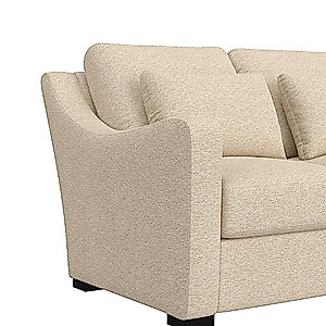 Hillsdale York Modern Upholstered Loveseat Fabric Sofa, Sand