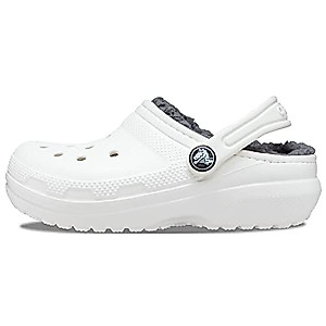 Crocs Classic Lined Clog | Kids' Slippers, White, 2 Little Kid
