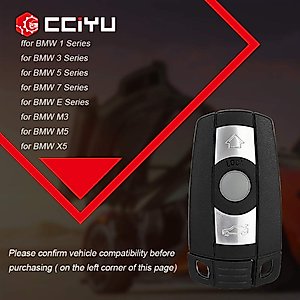 cciyu 1 X Flip Key Fob Uncut Blade (SHELL CASE) 3 Buttons Replacement for Smart Key Shell Blade Fob E90 E91 E92 E60 Remote Case for BMW 1 3 5 6 X Series