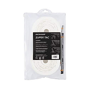 Dunlop Sports unisex adult 30-Grip Roll Tennis overgrips, White, 30-Pack US