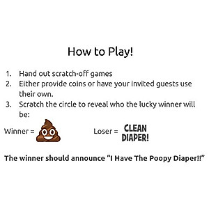 Girl - What's In My Diaper Baby Shower Scratch Off Game | African American | 24 Cards - 1 Winner | Baby Shower Games | Baby Shower Prizes | Door Prizes | Diaper Party | Dirty Diaper Game