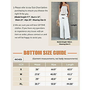GIFTIME Beach Pants for Women - Smocked Lightweight Summer Flowy Pants for Women, Palazzo Pants for Women Dressy Casual, Wide Leg Pants for Women, High Waisted Pants for Women Latte XL
