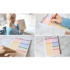 ECOHIP 10x7 6 Pack 60 Pages Daily Planner Lists to Do List Notepad Notebook Meal Planner Fitness Journal Appointment Book Undated Note Pad Total 360 Pages