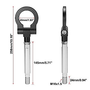 X AUTOHAUX Black Aluminum Alloy Front Bumper Trailer Ring Eye Towing Tow Hook Screw for Subaru Impreza WRX BRZ