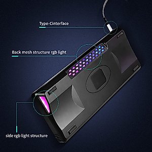 GK68 RGB Hot-Swappable Programmable Junction Box Can Be Replaced with Switch DIY Mechanical Keyboard Kit, Support AKKO, Cherry MX, Gateron, Kailh Mechanical Switch (Black)