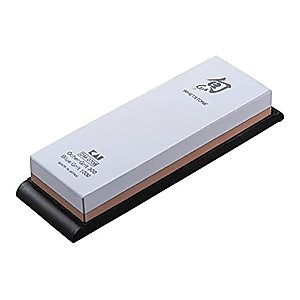Shun Combination Whetstone for Knife Sharpening, 300 and 1000 Grit, DM0708, 6", Light Gray