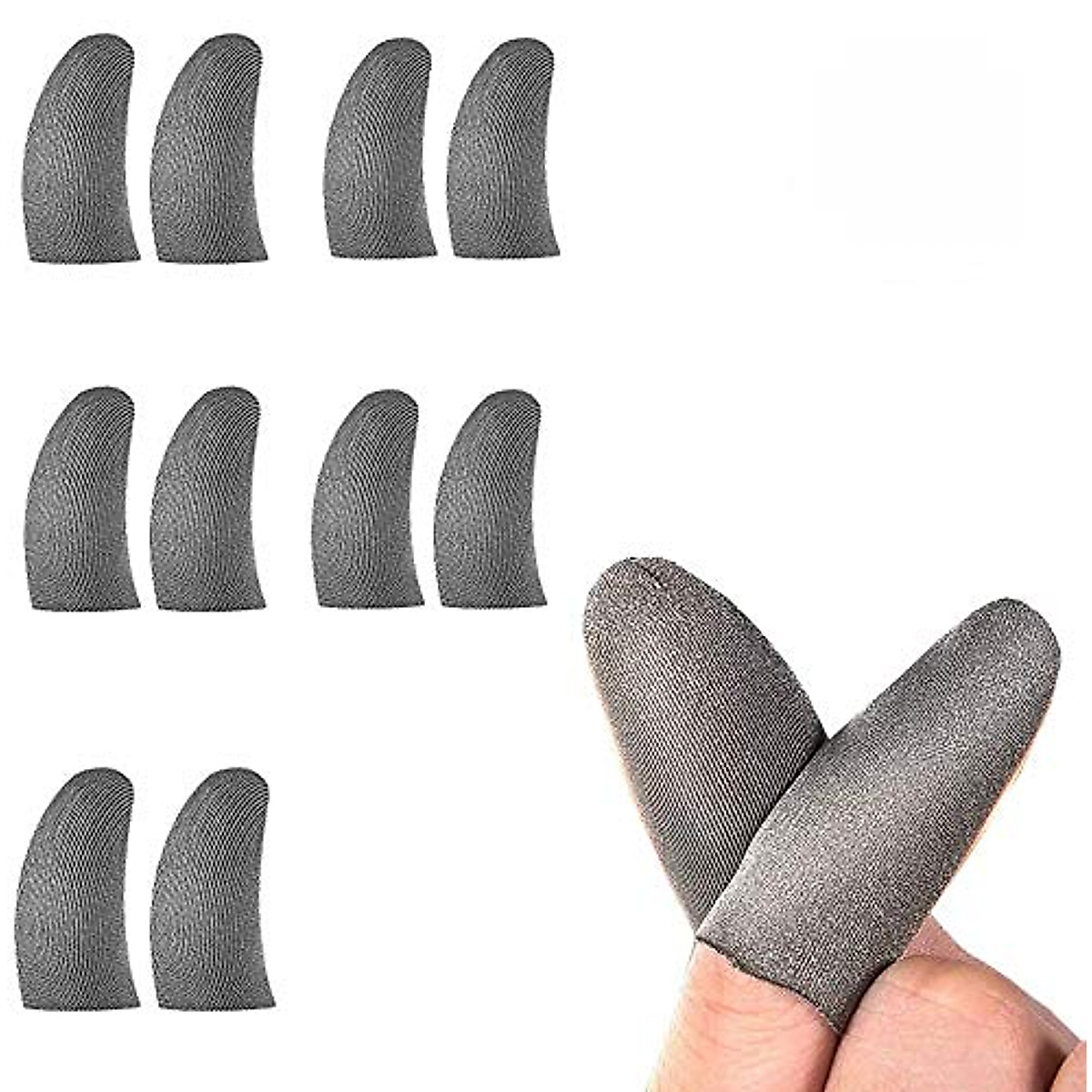 Finger Sleeves for Gaming [10 Pack] – with Silver Fiber 100% Coverage – for Mobile Games, Tablets – Smooth, Thin Anti-Sweat Breathable Material for Best Performance