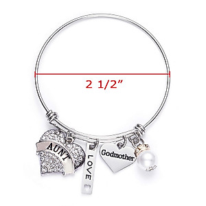 LParkin Godmother Gift Bangle Bracelets Godmothers Proposal Gifts From Godchild God-mother Present From Goddaughter Godson Baptism Meaningful Bracelet For Women