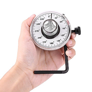 Adjustable Torsion Angle Gauge, Drive Angle Torsion Wrench Measure fits 1/2" Dr. Tools Ratchet/Torsion Wrench/Power Bar etc