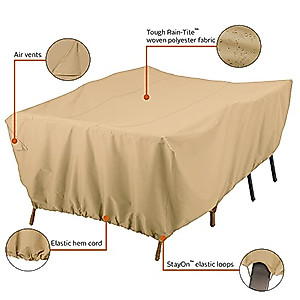 Classic Accessories Terrazzo Water-Resistant 80 Inch Conversation Set/General Purpose Patio Furniture Cover, Patio Furniture Covers