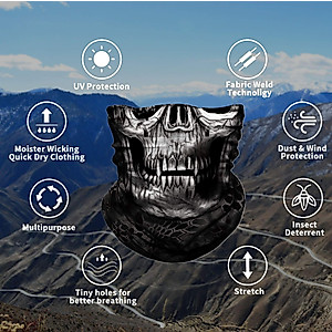 TERNNK Seamless Neck Gaiter Shield Scarf Bandana Face Mask Seamless UV Protection for Motorcycle Cycling Riding Running Headbands (A-07)