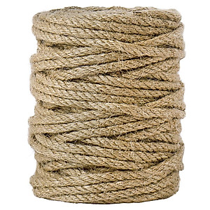 Tenn Well 5mm Jute Rope, 100 Feet 4Ply Twisted Heavy Duty and Thick Twine Rope for Gardening, Crafting, Packing, Bundling and Home Decor