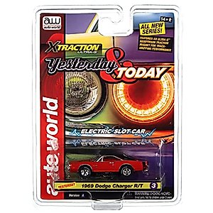 Auto World Xtraction 1969 Dodge Charger (Red) HO Scale Slot Car