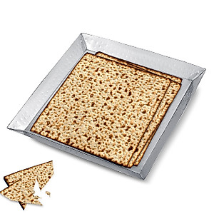 Passover Seder Complete Set Hammered Vienna Collection - Includes Seder Plate, Matzah Tray, Elijah Cup with Saucer, Kiddush Cup, Square Matzo Cover & Afikoman Bag Passover decorations By Zion Judaica