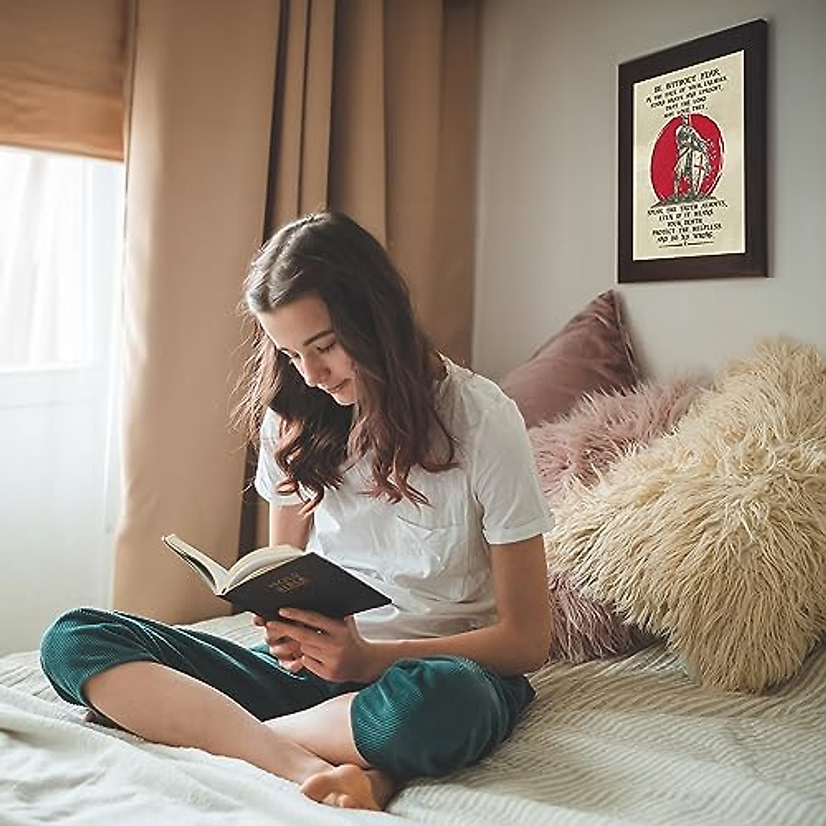 "Be Without Fear-Stand Brave & Upright"-Inspirational Christian Wall Art-11 x 14" Motivational Armor of God Warrior Print-Ready to Frame. Home-Office-Church-Religious Decor. Great Gift of Motivation!