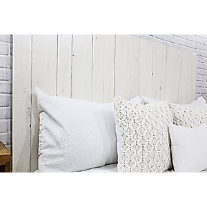 Barn Walls Whitewash Headboard King Size Weathered, Hanger Style, Handcrafted. Mounts on Wall. Easy Installation