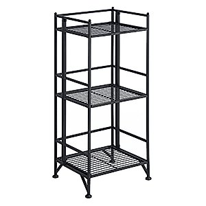 Convenience Concepts Xtra Storage 3 Tier Folding Metal Shelf, Black