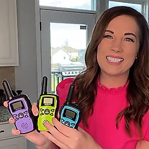 Wishouse Walkie Talkies for Kids Adult Long Range Rechargeable 3 Pack,Boy Wearable Walky Talky Set 2 Way Radio with USB Charger Battery,Camping Games Toy Birthday Xmas Gift for Girl Children Family