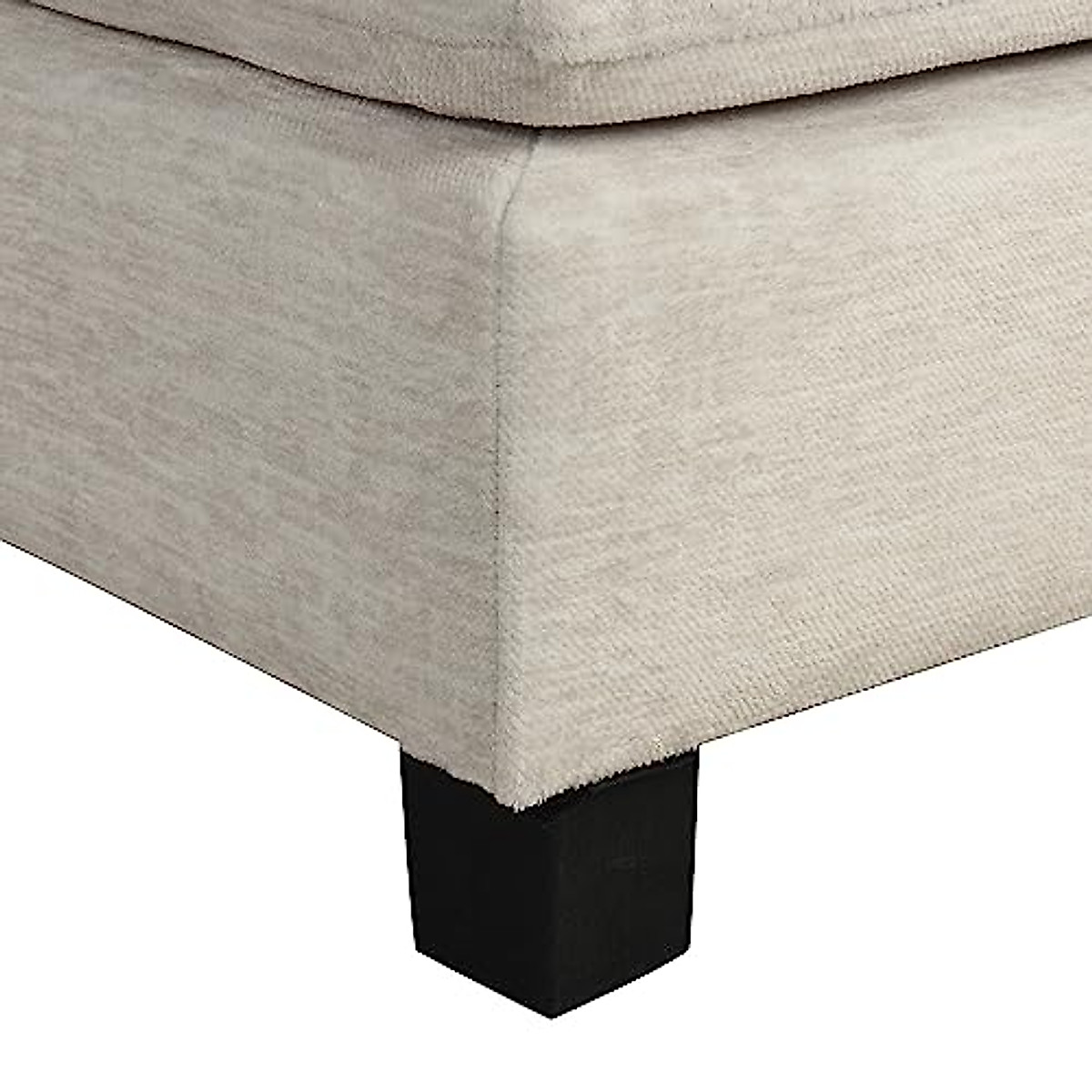 HAUSHECK 4 Pieces Sofa with Ottoman & Right Side Chaise, U Shaped Sectional Couches Living Room Furniture Set, 91.3" D x 122.1" W x 25.6" H, White