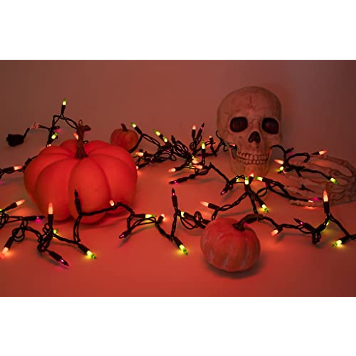 100 Count Halloween Lights Outdoor, Indoor | Purple Green, Orange Mini Lights | Outdoor Halloween Lights | Halloween Lights Indoor | Halloween String Lights | Black String Lights