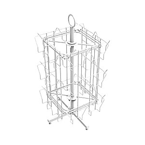 FixtureDisplays® 24 Pocket 5X7 Greeting Card Rack Post Card Birthday Christmas Holiday Display Rack Stand Countertop Tabletop Spinner Rack 15128-WHITE