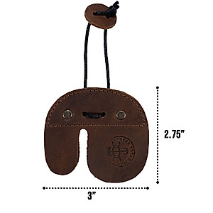 Valhalla Gear, Archery Finger Tab Handmade from Full Grain Leather - Protect Guard for Recurve Bows, Fingers Protector, Shooting Practice Gear Sports & Outdoors - Bourbon Brown