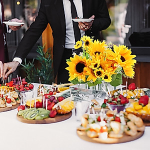 Levana.m Artificial Sunflowers Bouquet with Stems Silk Sunflowers Fake Yellow Flowers for Wedding DIY Garden Craft Art Home Decor Birthday Party Outdoor Decor