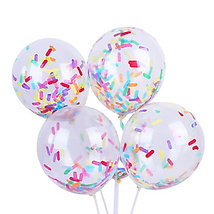 Pfylinqo 30 Pcs Multicolor Ice Cream Sprinkle Confetti Latex Balloons Birthday Party Balloons Sprinkles Confetti Balloon with Bright Confetti Party Decoration for Wedding Engagement Bridal, Graduation