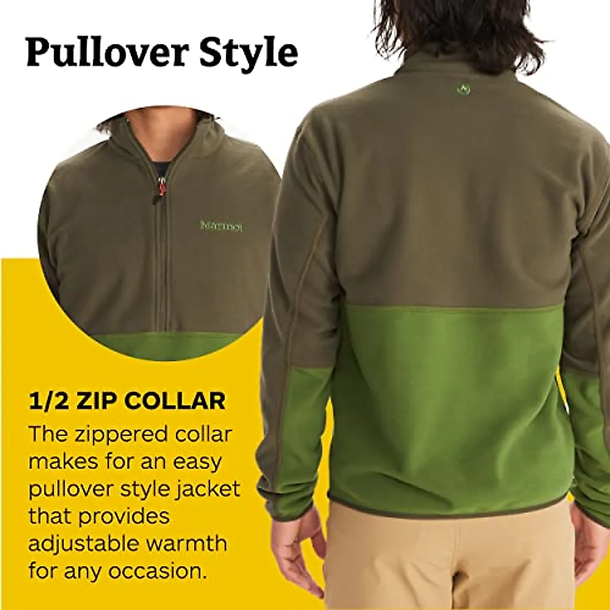 MARMOT Men's Rocklin 1/2 Zip | Lightweight, Pullover | Nori/Foliage, Medium