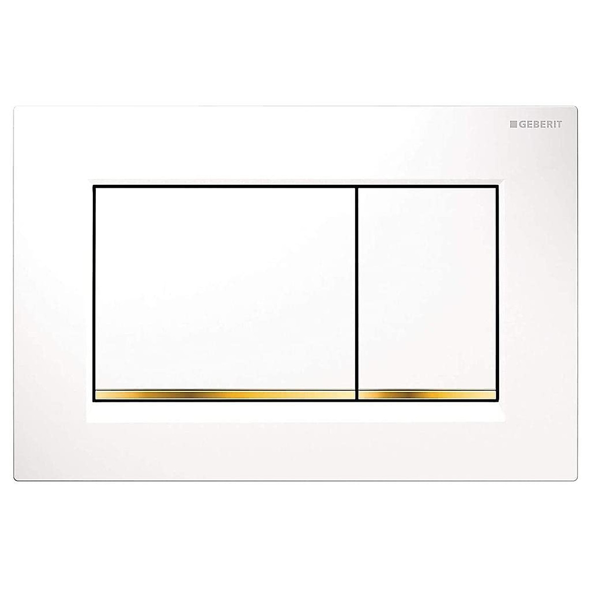 Geberit G115883KK1 Sigma 30 Dual Flush 1.6/0.8 GPF Actuator Plate White/Polished Gold