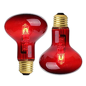OMAYKEY 75W 2 Pack Infrared Heat Lamp Bulb Red Light Glass Heating Lamps Bulbs for Lizard Snake Bearded Dragon Chameleon Aquarium Reptiles & Amphibians