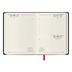 Dohe - Diary 2024 – Day Page – Size: 15 x 21 cm (A5) – 336 Pages – Stitched Binding – Hardcover – Black – Manaos Model