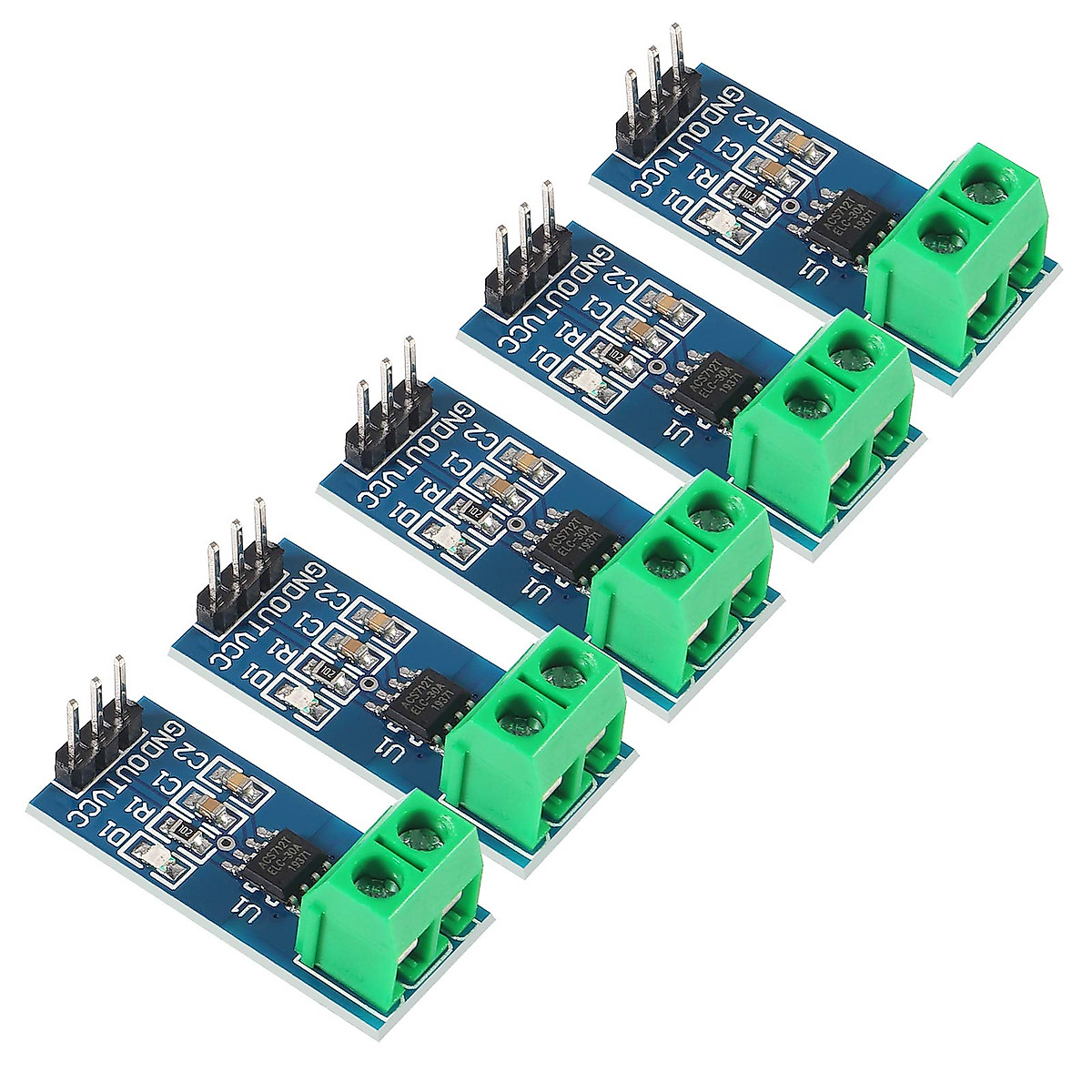 UMLIFE 5pcs ACS712 30A Range Current Sensor Module Detector ACS712ELC 5A 20A 30A Amps Amperage (5A)