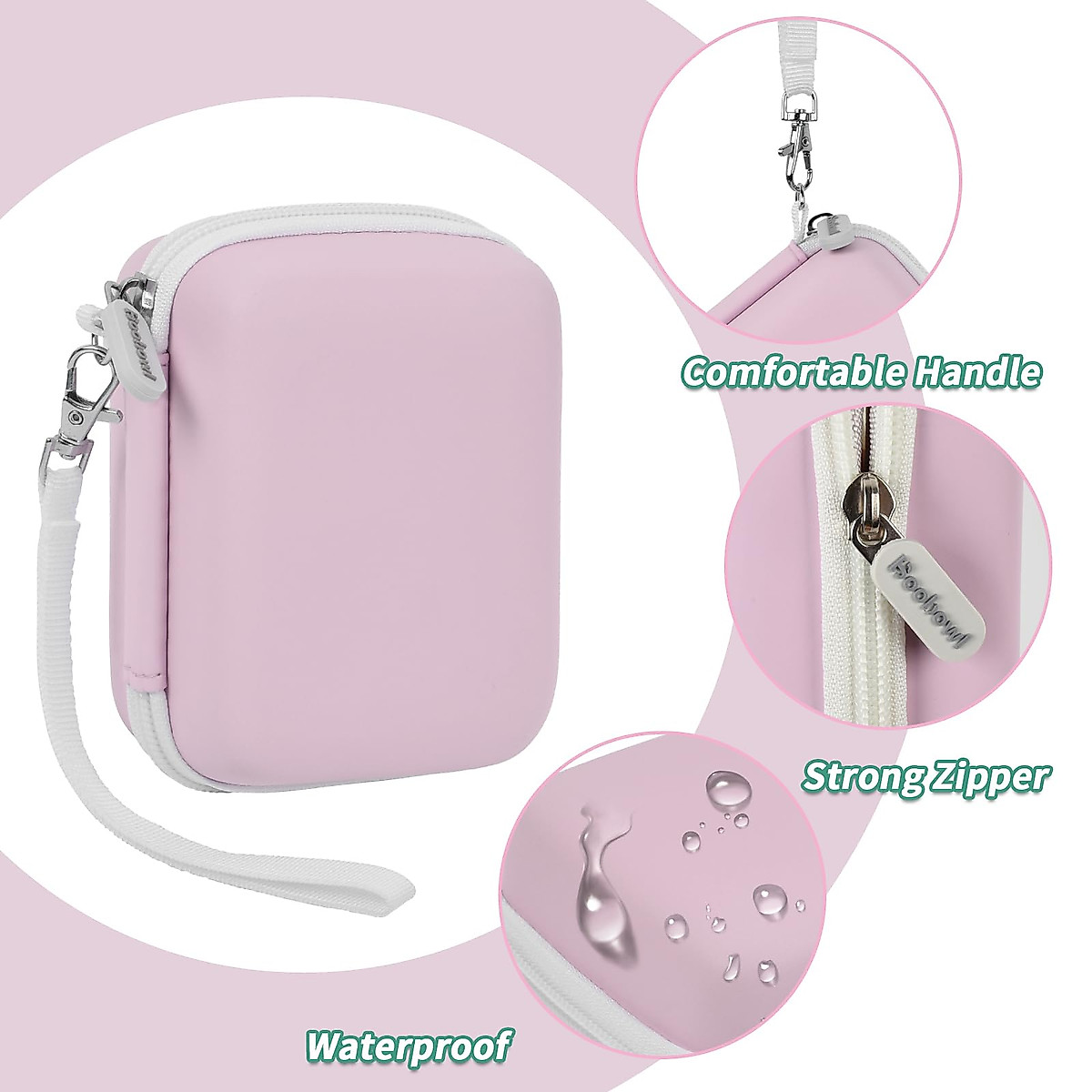 Boobowl Digital Camera Case Compatible with Yifecial/for EROOLU/for VAHOIALD/for Kaisoon/for Kodak Pixpro/for Canon PowerShot ELPH 180 190/ for Sony DSCW800 DSCW830 Kids Cameras (Pink)
