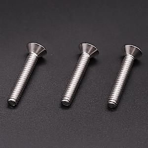 RoyceMart M4-0.7 x 30 mm (50 Pack) Stainless Steel Flat Head Socket Head Cap Screws, Hex Drive Flat Head Screws Machine Screws, Full Thread, Bright Finish