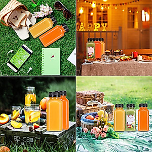 SUPERLELE 20pcs 8oz Empty Plastic Juice Bottles with Caps, Reusable Water Bottle, Clear Bulk Drink Containers with Black Tamper Evident Lids for Juicing, Smoothie, Drinking and Other Beverages