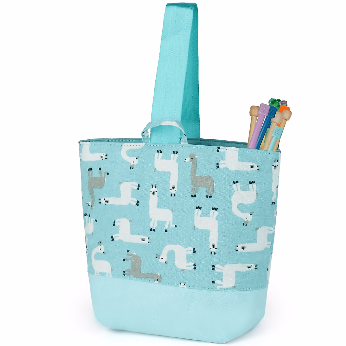 Katech Upgrade Knitting Tote Bag, Portable Knit Wrist Bag for Yarn Holding, Lightweight Travel Wrist Bag for Knitting Yarn Storage Bag Organizer Yarn Holder Bag on The Go Green