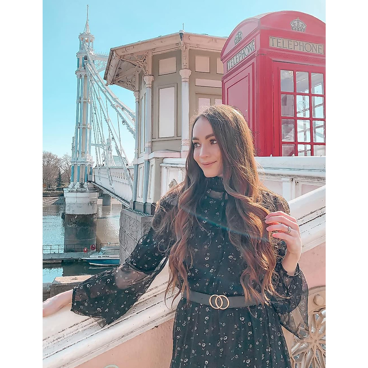 Earnda Women's Leather Belt Fashion Soft Faux Leather Waist Belts For Jeans Dress Black Medium