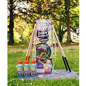 Dr Zigs Eco Giant Bubble Kit - Jumbo Set - Sustainable Wands and Professional Grade Solution, Outdoor, Garden Fun Toy.
