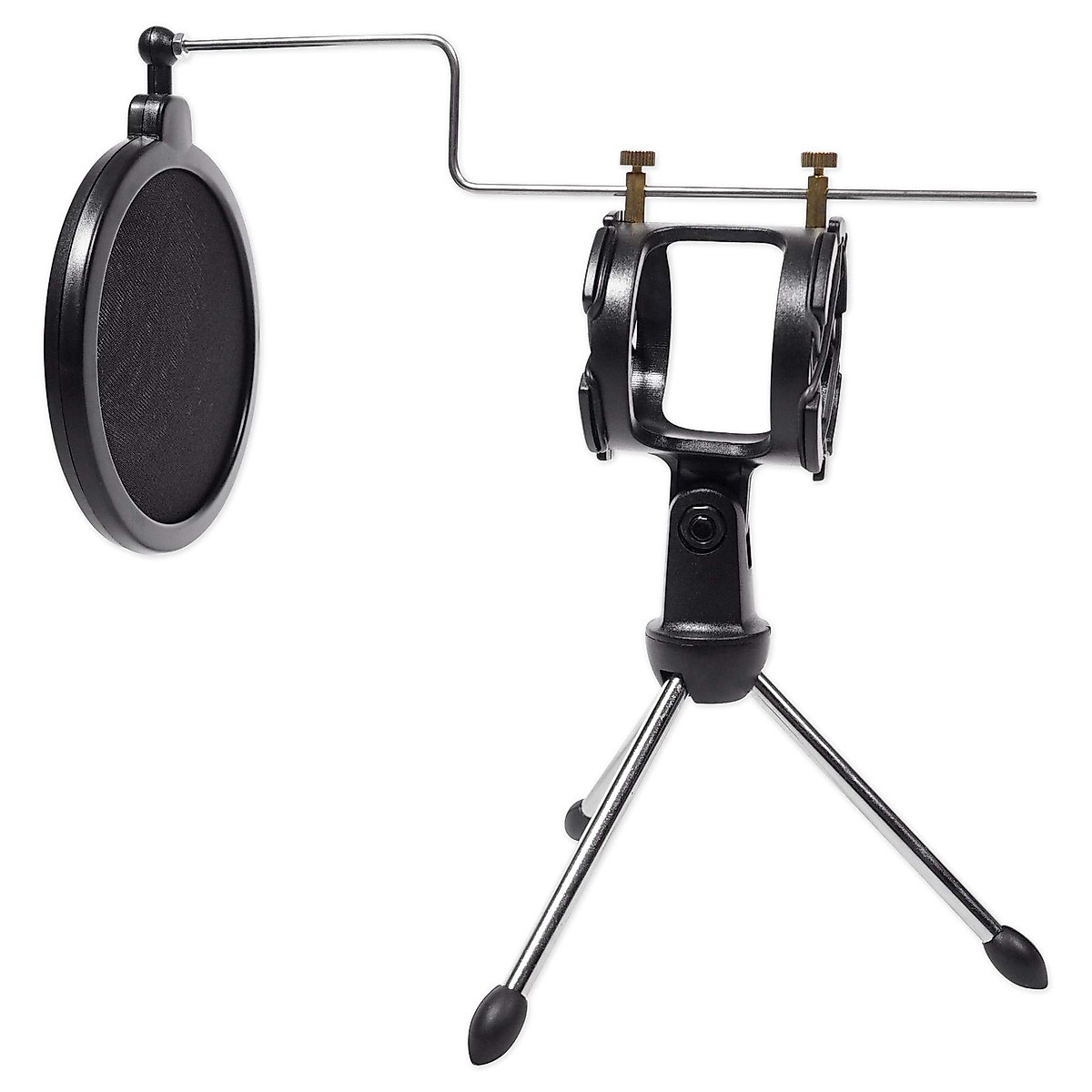 Rockville RTMS21 Desktop Tripod Microphone Stand with Pop Filter + Shock Mount