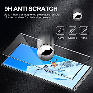Audins [2+2 Pack Galaxy Note 10 Screen Protector, 9H Tempered Glass with Camera Lens Protector, Ultrasonic Fingerprint Support, 3D Curved, HD Clear Scratch Resistant for Samsung Galaxy Note 10 5G