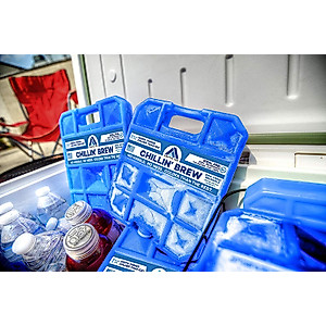 Arctic Ice Chillin' Brew Series Long Lasting High Performance Ice Pack for Beer, Beverages, Tailgating, Day Trips and More - Freezes at 28 Degrees (2-Pack) (Large 2.5 LB)
