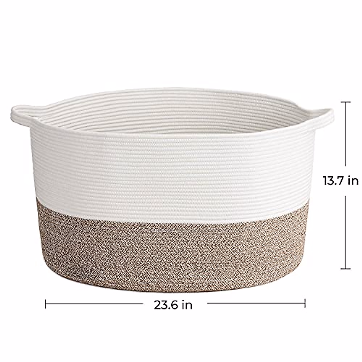 Goodpick XXX Large Cotton Rope Basket Woven Storage Basket Pillow Blanket Basket (Set of 2)