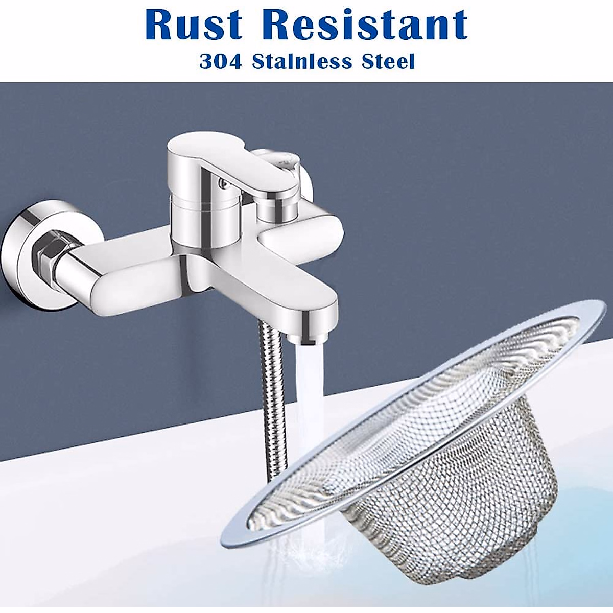 2 pcs Heavy Duty Stainless Steel Slop Basket Filter Trap, 2.75" Top / 1" Mesh Metal Sink Strainer,Perfect for Kitchen Sink/Bathroom Bathtub RV Wash basin Floor drain balcony Drain Hole