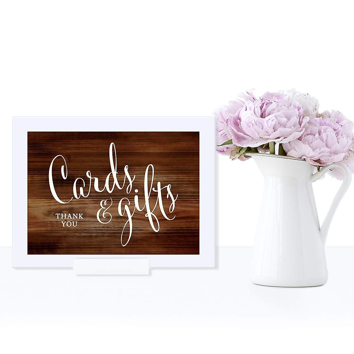 Andaz Press Wedding Framed Party Signs, Rustic Wood Print, 5x7-inch, Cards and Gifts Thank You, 1-Pack, Includes Frame